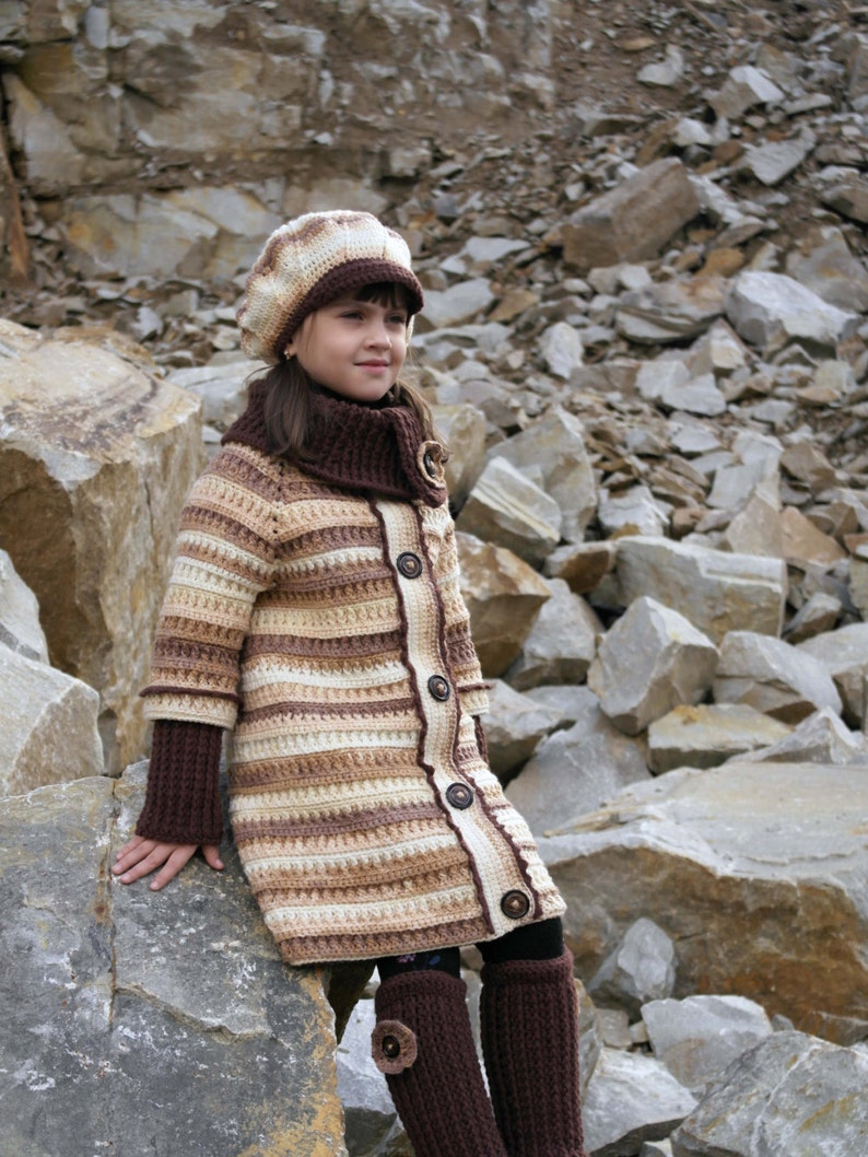 Crochet Coat and Hat Girls Clothing Elegant Coat for Girls - Etsy