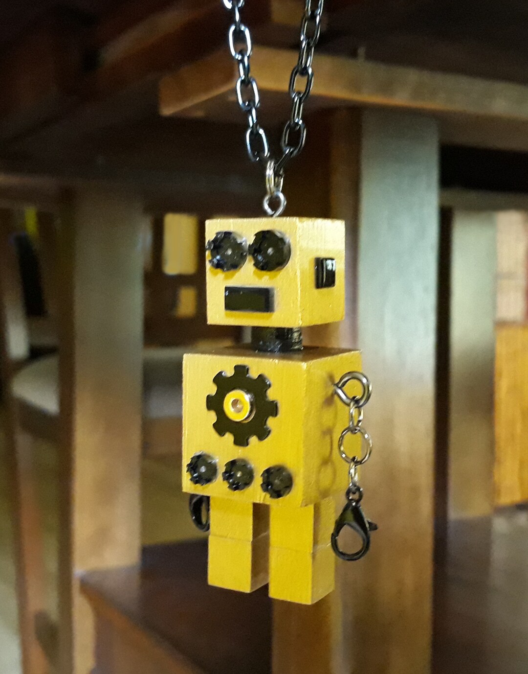 Retro Steampunk Metallic Gold Robot Pendant Necklace Sci-fi Jewelry ...