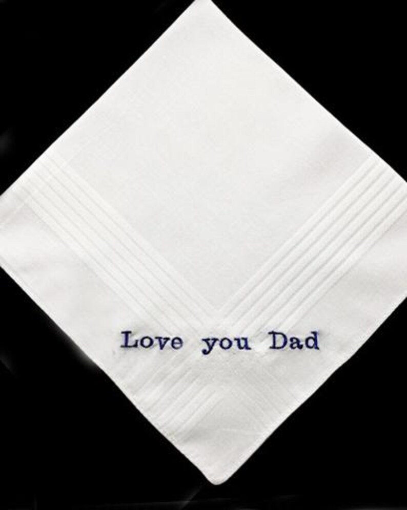 Embroidered Handkerchief for Dad, Love You Dad Handkerchief, Father of ...