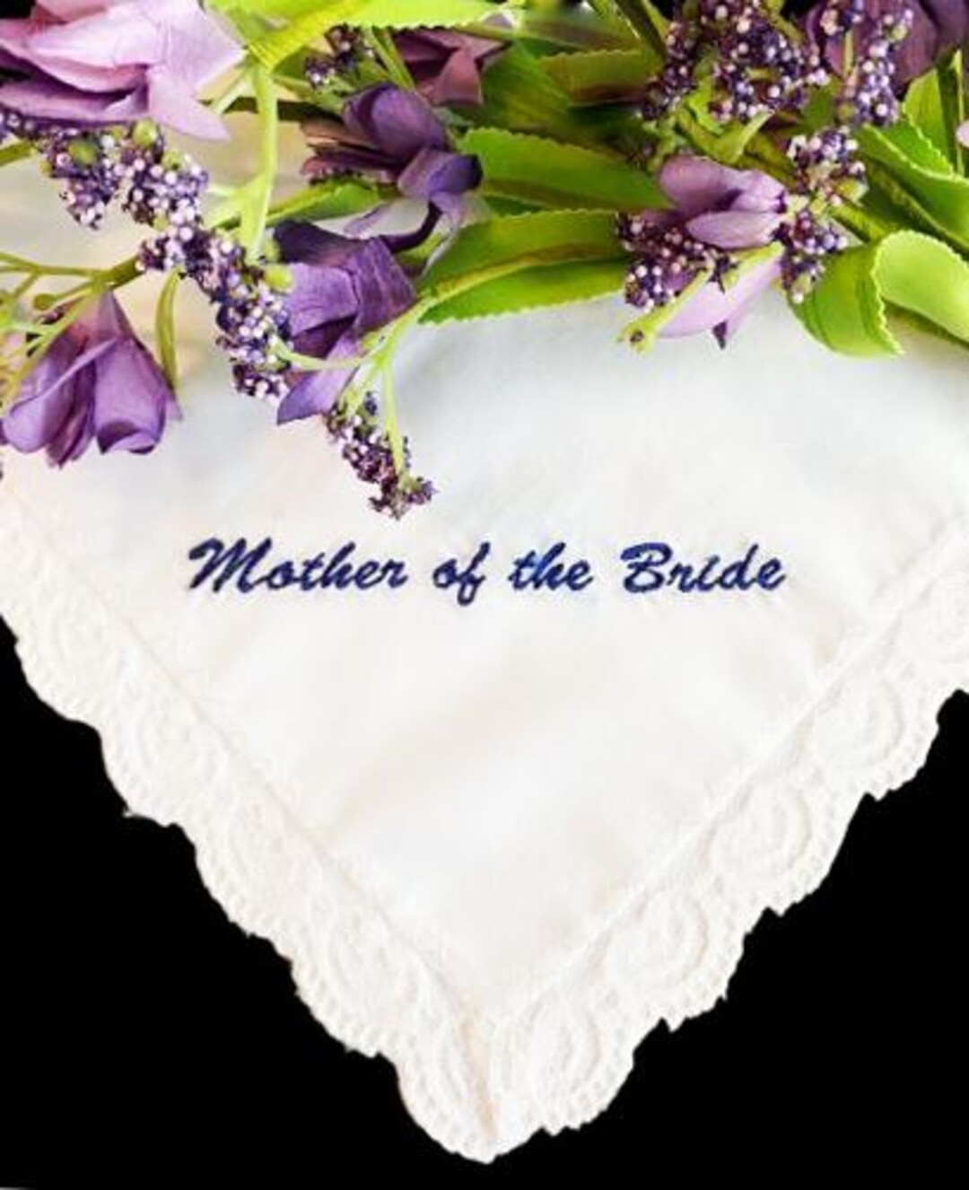 Embroidered Handkerchief, Mother of the Bride Handkerchief, Embroidered ...