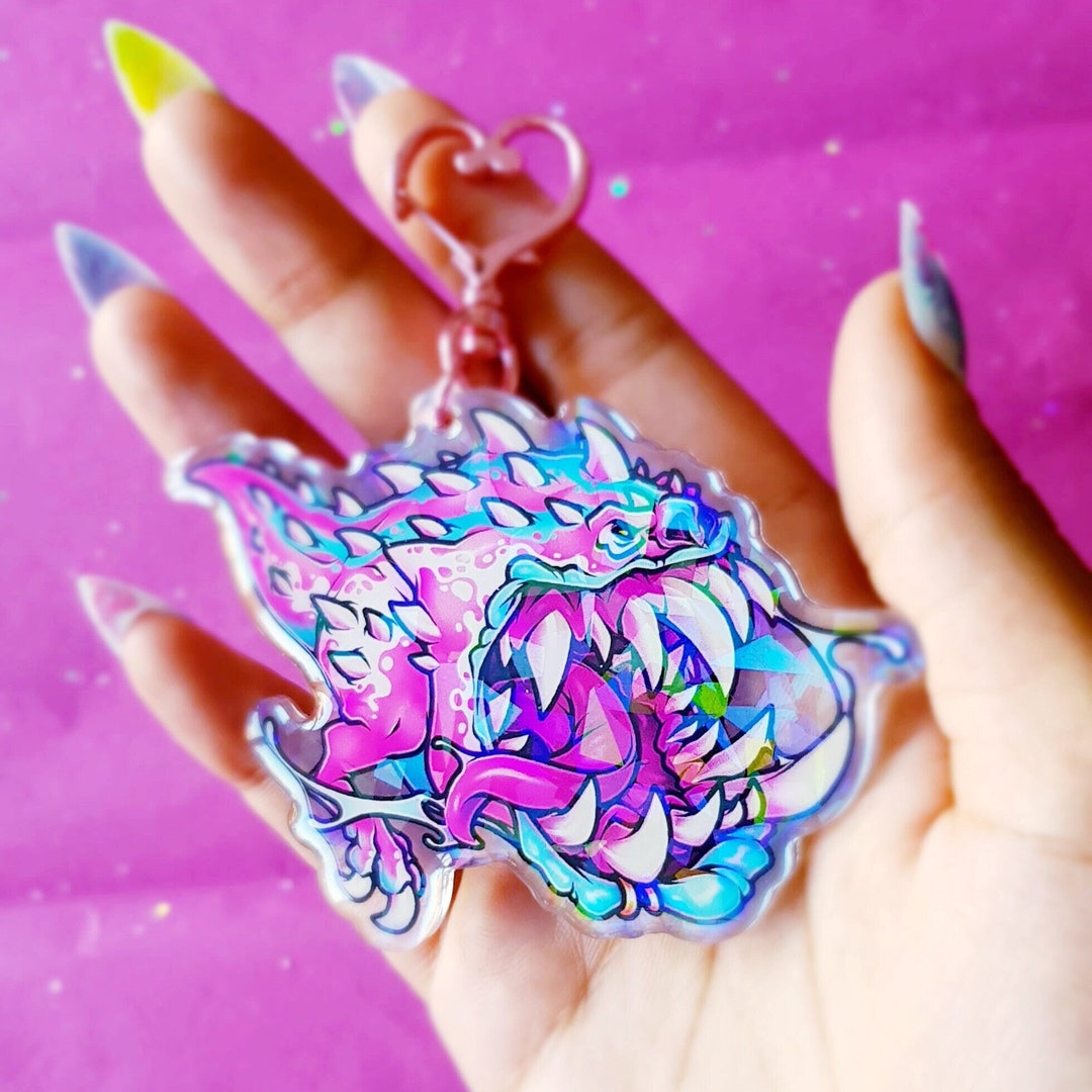 Trans Large Teeth Monster - Keychain - Etsy