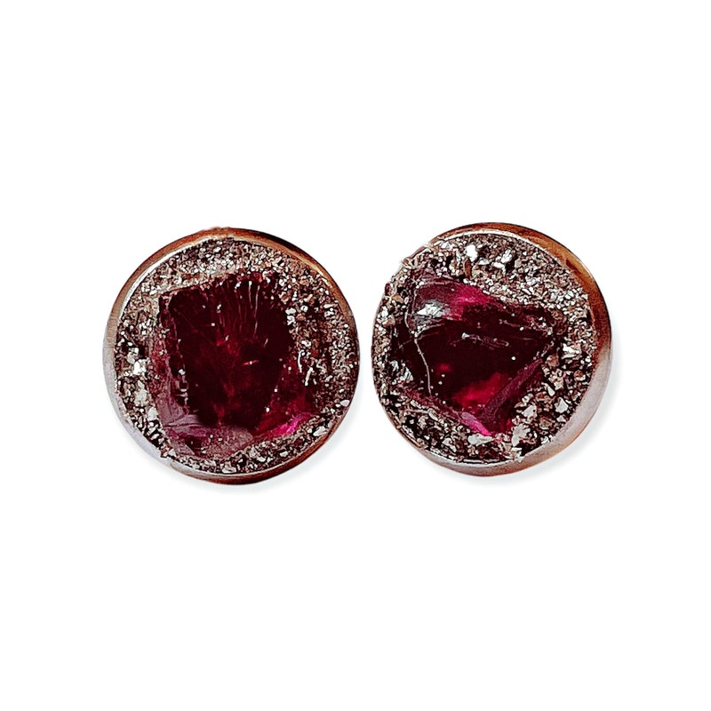 Red Stud Earrings - Etsy