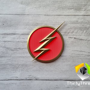 3D Printed Flash Emblem: Cosplay Costume Badge - Etsy