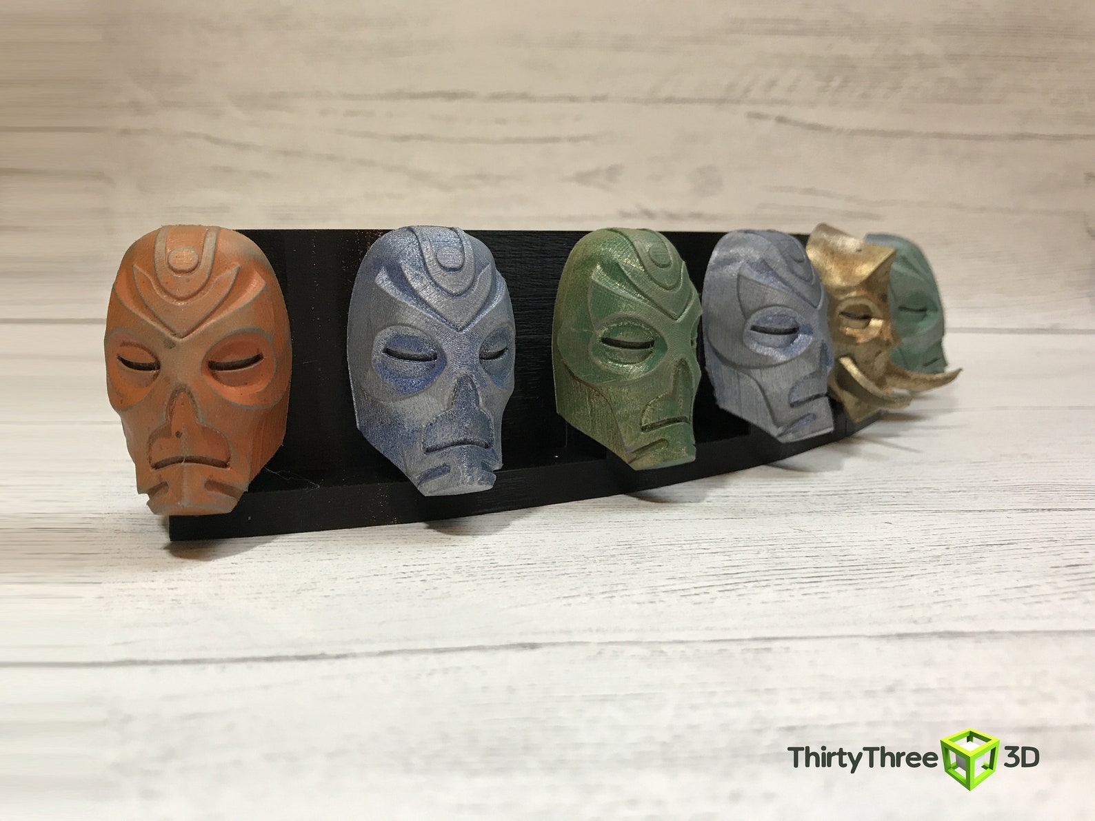 Skyrim 9 Dragon Priest Masks Display 3D Printed Unofficial - Etsy