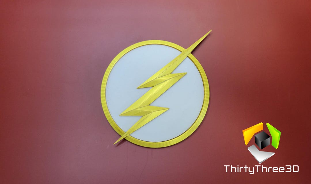 3D Printed Flash Emblem: Cosplay Costume Badge - Etsy