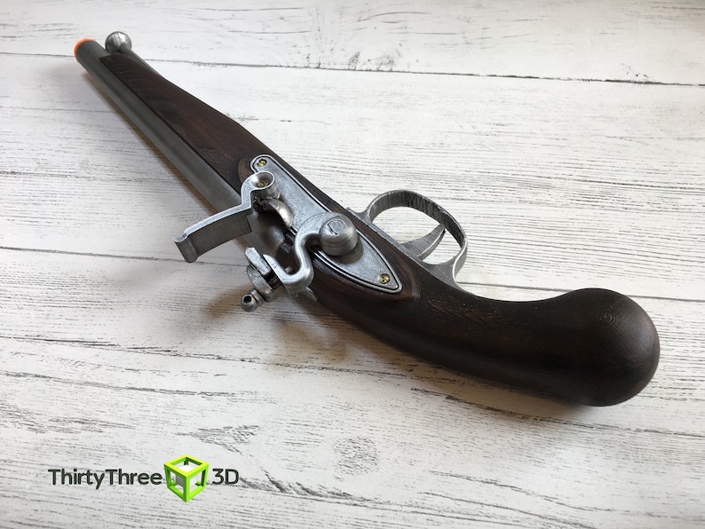 Flintlock Pistol 3D Printed Mechanised US - Etsy UK