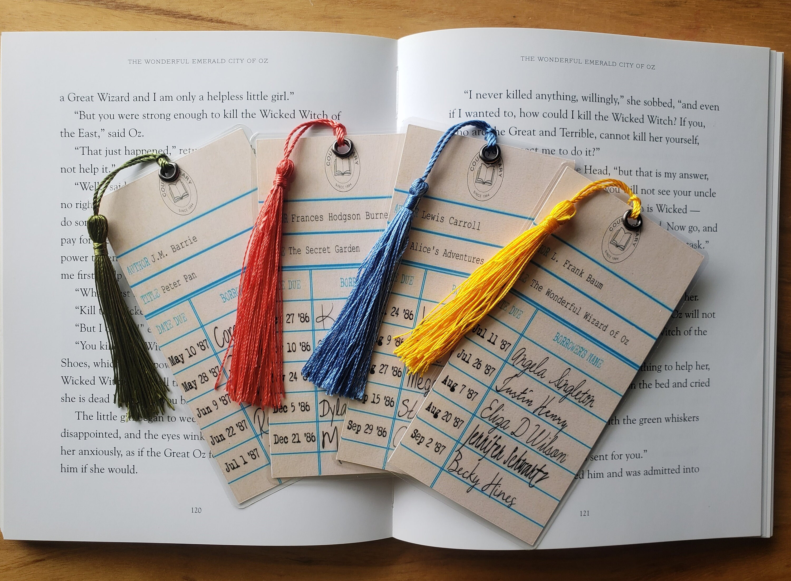 Children's Literature Inspired Library Card Bookmarks-wizard of Oz ...