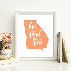 Georgia State Nickname - the Peach State - INSTANT DIGITAL DOWNLOAD ...
