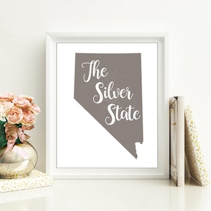 Nevada State Nickname - the Silver State - INSTANT DIGITAL DOWNLOAD ...