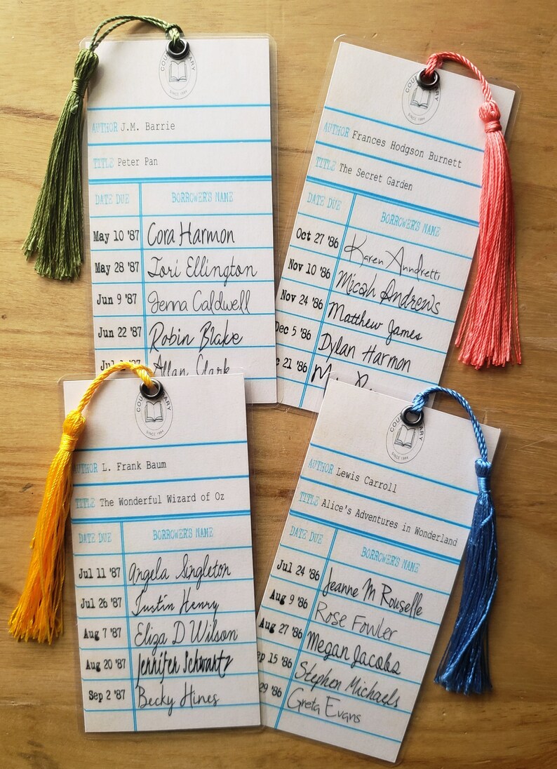 Children's Literature Inspired Library Card Bookmarks-wizard of Oz ...