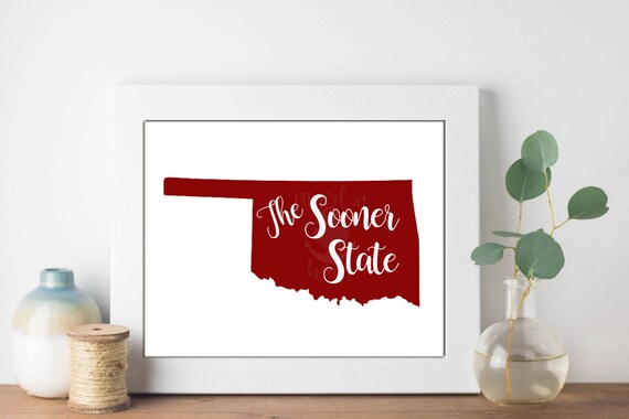 Oklahoma state nickname The Sooner State INSTANT DIGITAL | Etsy