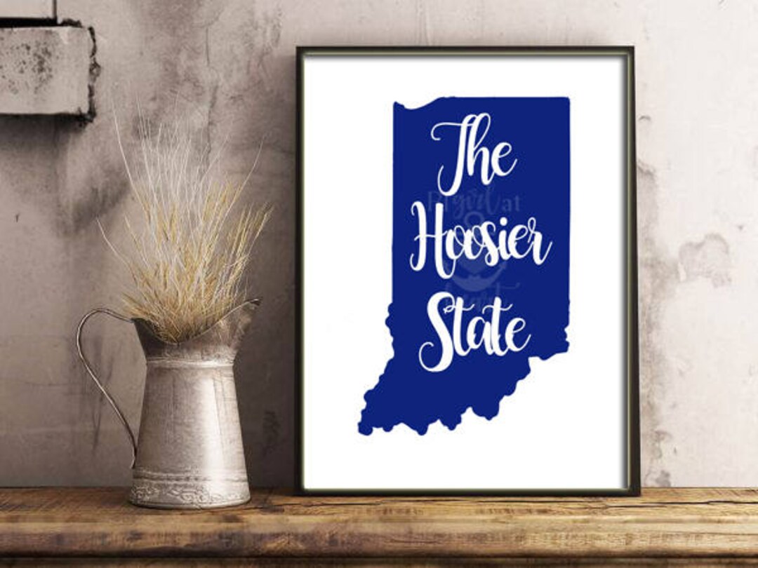 Indiana Hoosier State Art Print: 4 Colors (digital Download) - Etsy