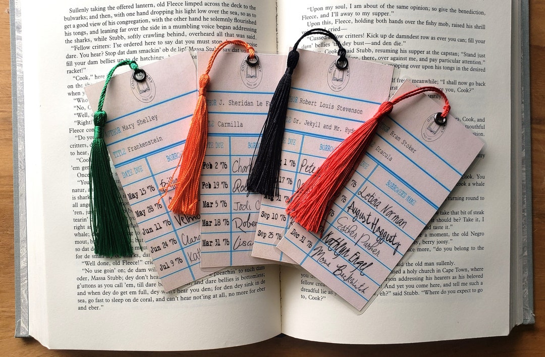 Classic Horror Book Inspired Library Card Bookmarks-frankenstein ...