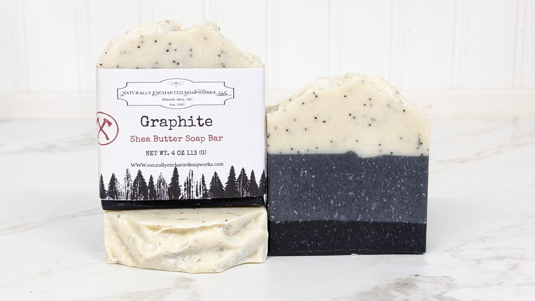 Charcoal Soap Exfoliant Soap Bar Mens Bath Soap Graphite - Etsy