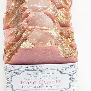 Rose Quartz Soap, Handmade Soap, Gemstone Artisan Soap, Pink Soap ...