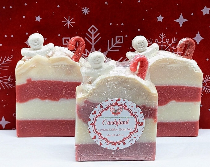 Holiday Soap Bar, Candy Cane Soap, Christmas Scented Soap, Christmas ...