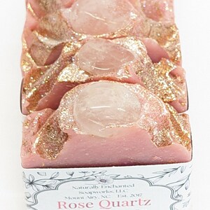Rose Quartz Soap, Handmade Soap, Gemstone Artisan Soap, Pink Soap ...