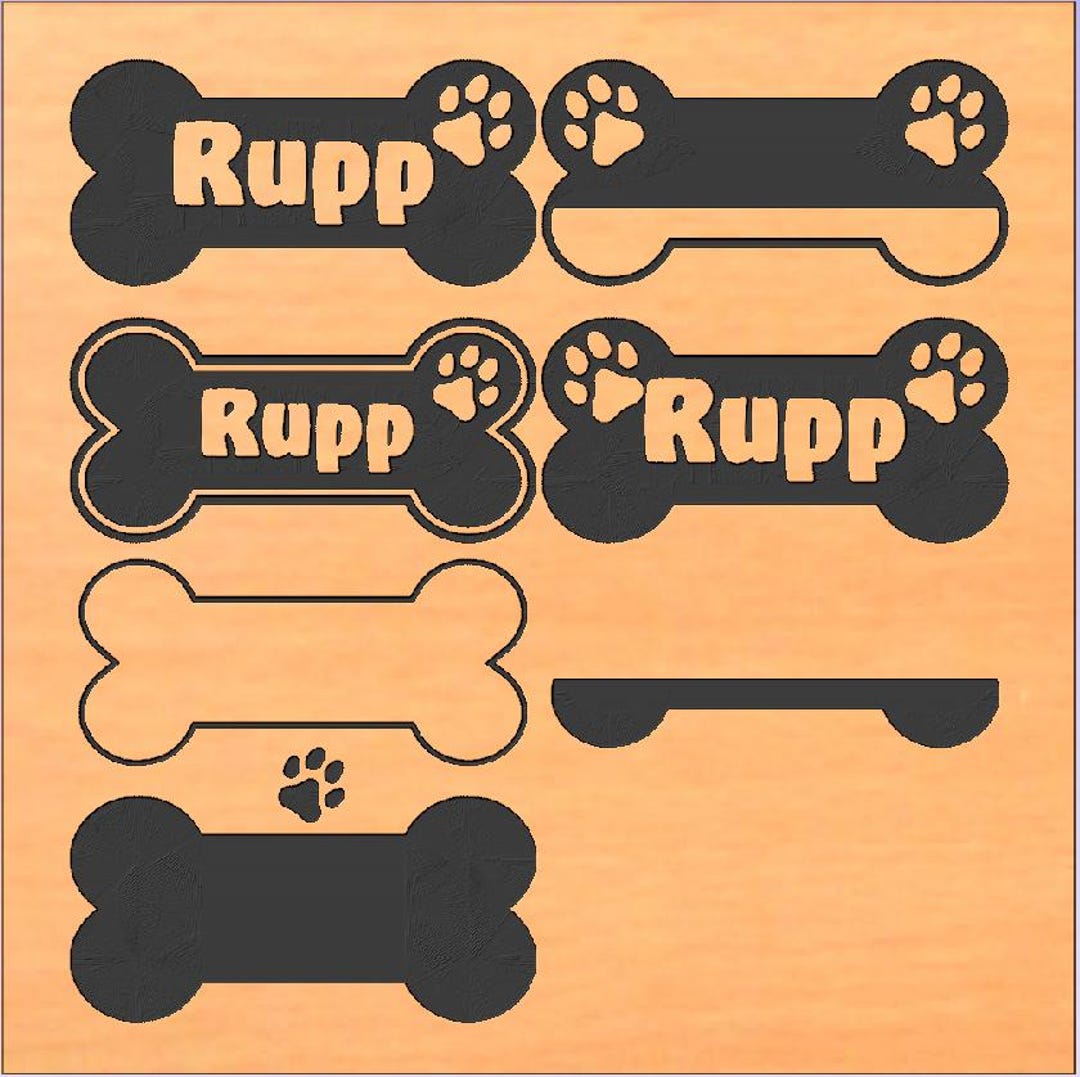 Dog Sign Bundle Dxf File Svg File (for CNC or Laser Lightburn Software ...