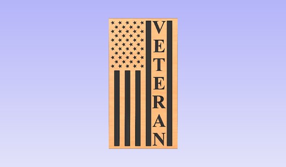 Vertical Veteran Flag Dxf Cnc Cut File - Etsy