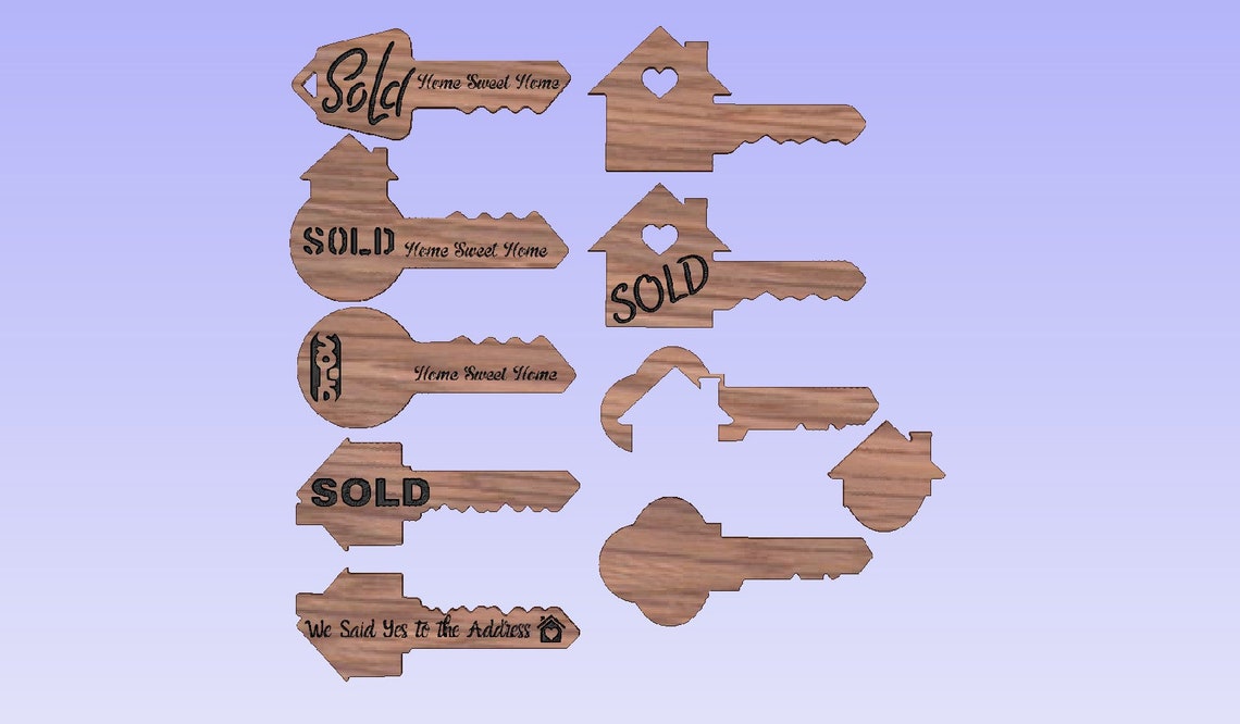 Realtor Keys DXF Bundle (for CNC or Laser Lightburn Software)cnc File ...