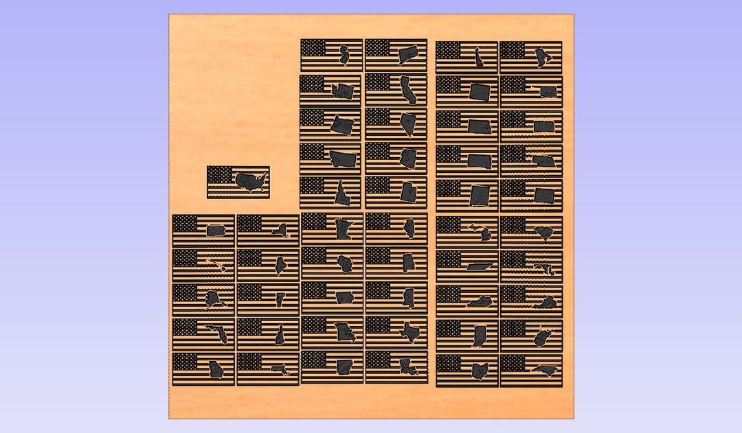 US States Flag Bundle Dxf File (for CNC or Laser Lightburn Software)cnc ...