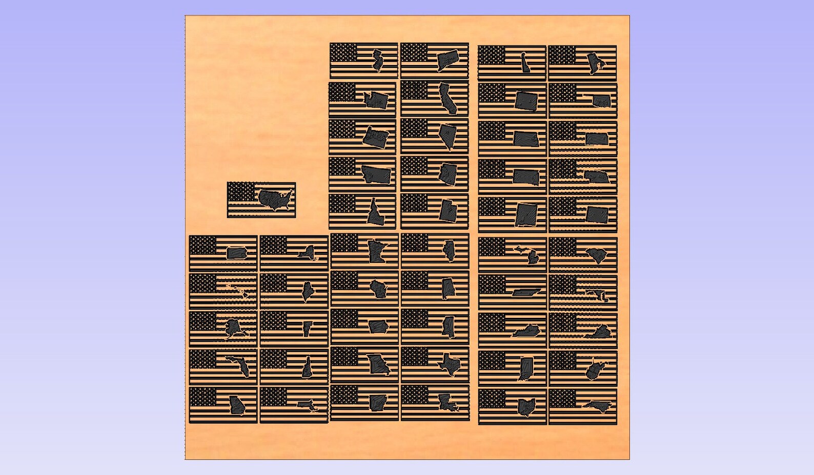 US States Flag Bundle Dxf File (for CNC or Laser Lightburn Software)cnc ...
