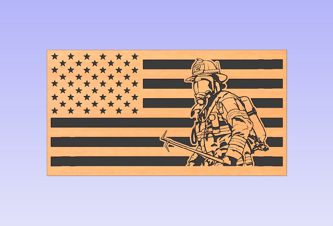 Fireman Flag 1 (dxf Only) Cnc and Laser(not for Laser) - Etsy