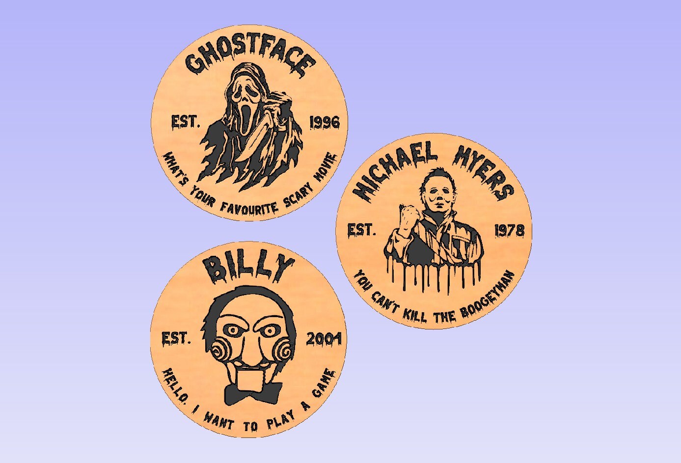 Horror Film Bundle 1 Dxf Only (for CNC or Laser Lightburn Software) Cnc ...