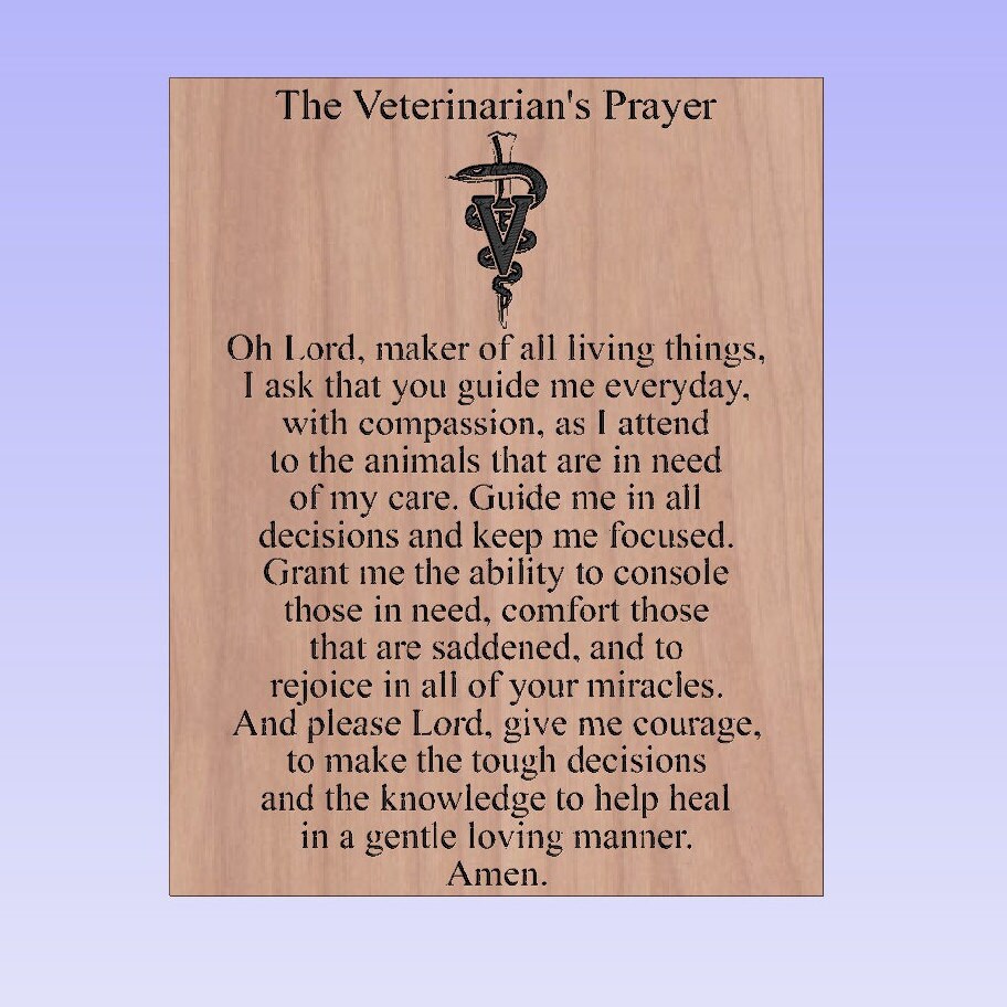 Veterinarian Prayer Dxf Cnc Laser Cut File - Etsy