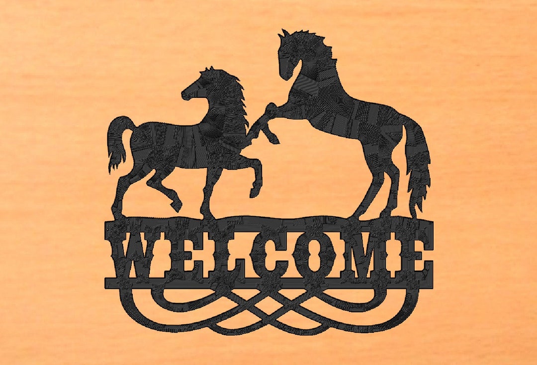 Horse Welcome Dxf File (cnc Only) - Etsy