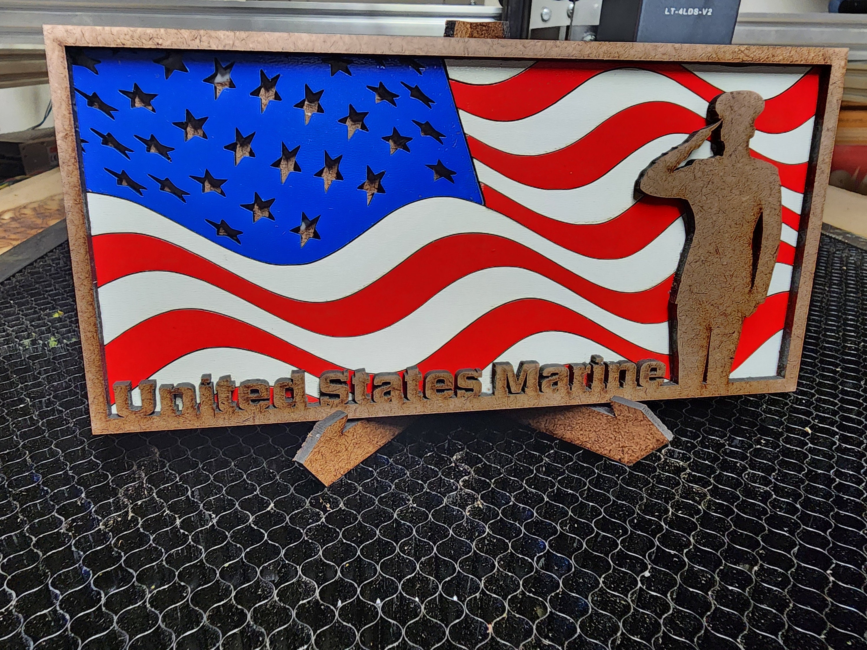 Layered Miltary Flag Bundle Dxf File cnc Svg Filefor CNC or Laser ...