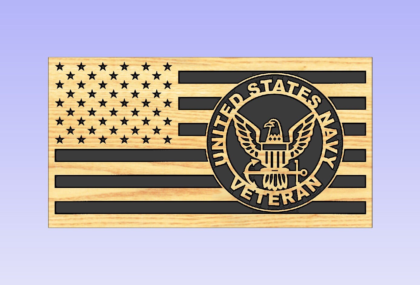 Navy Veteran Flag dxf only cnc and laser cut file | Etsy