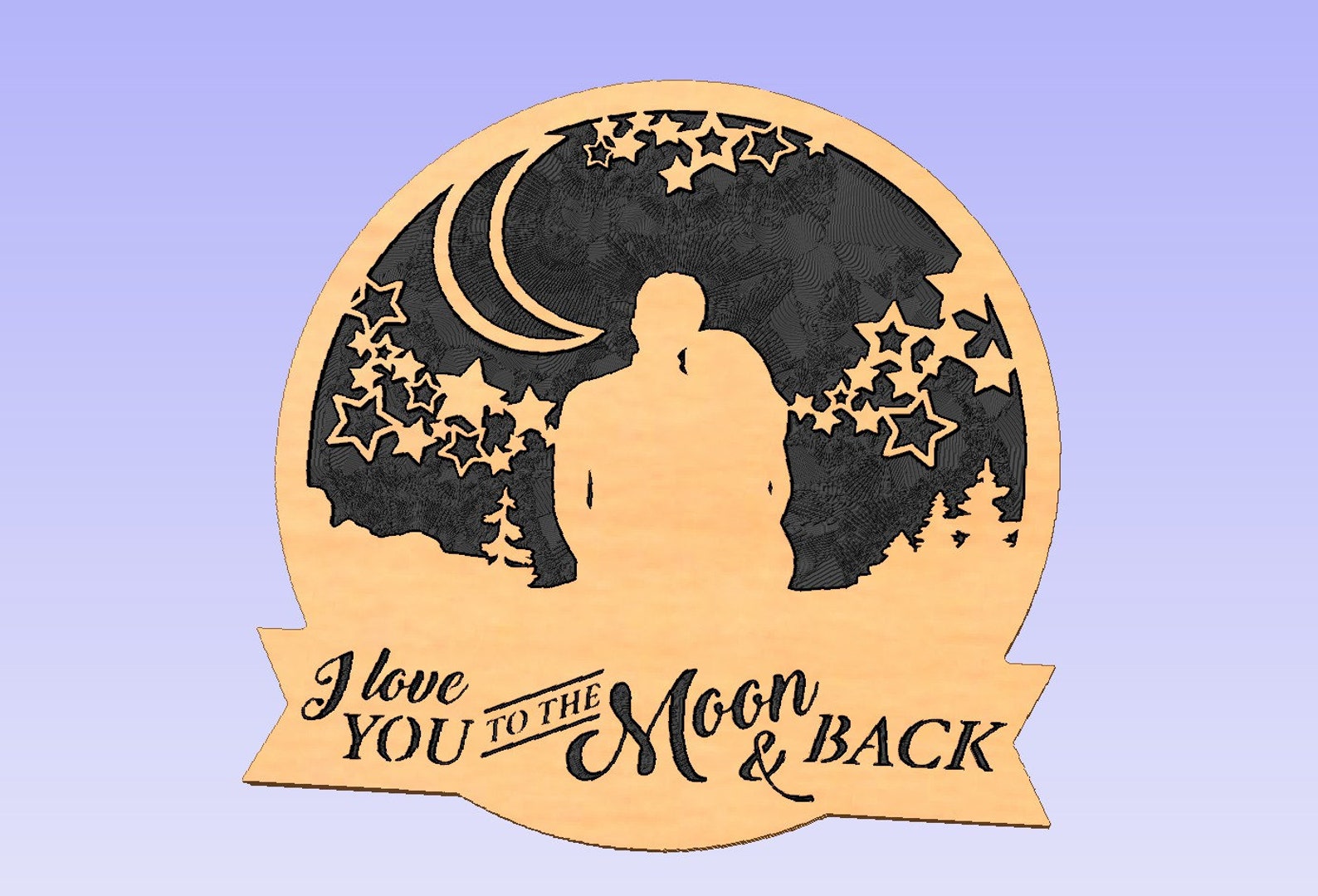 2 the Moon (dxf Only) Cnc and File - Etsy