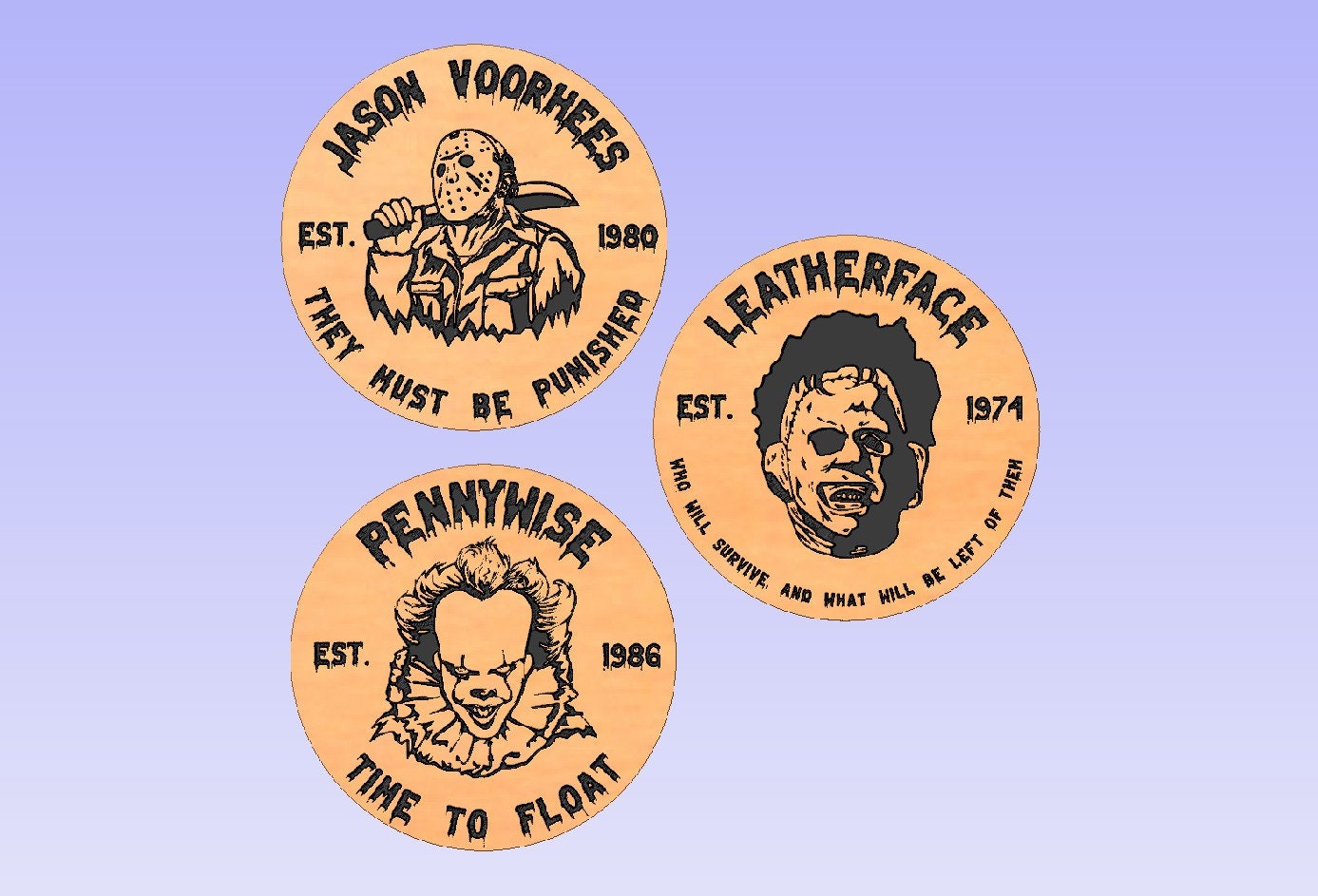 Horror Film Bundle 3 Dxf Only (for CNC or Laser Lightburn Software) Cnc ...