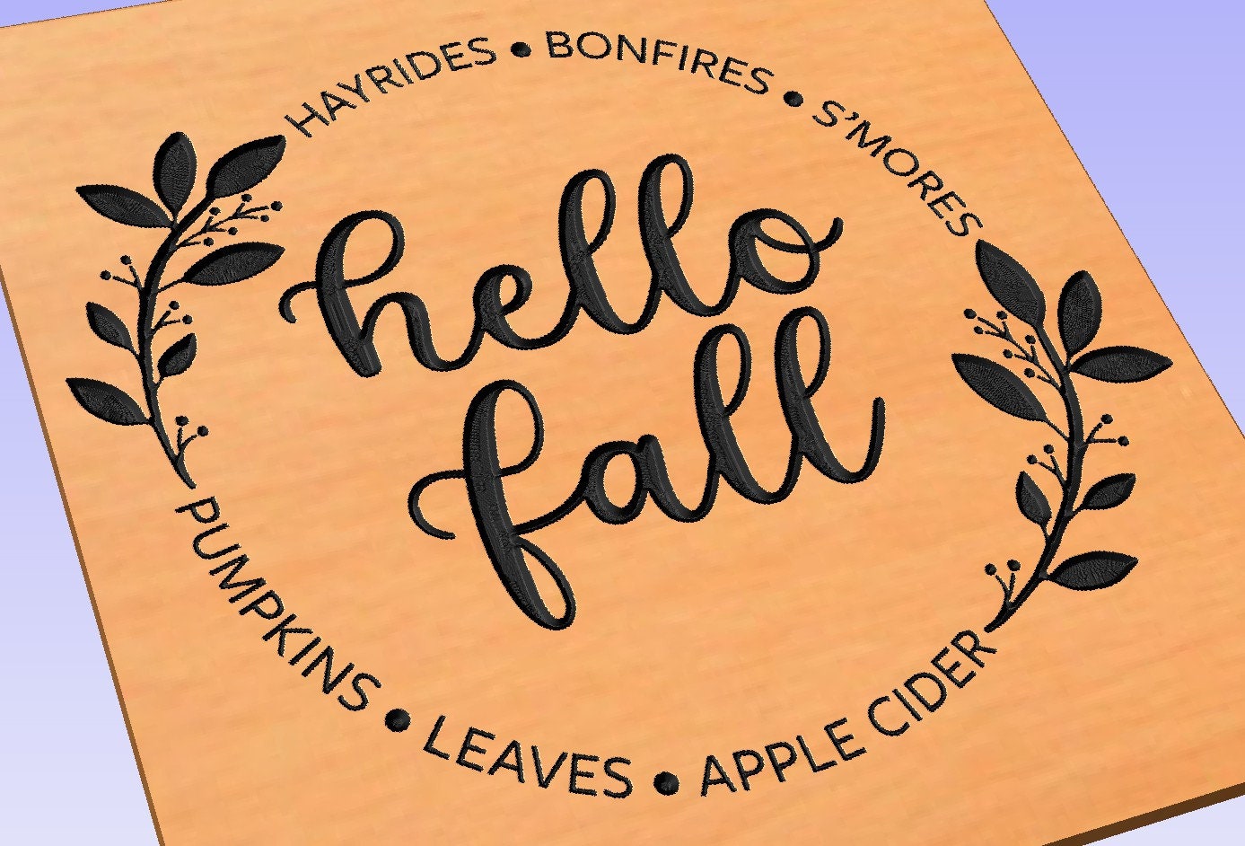 Hello Fall (dxf Only)(for CNC or Laser Lightburn Software)cnc File ...