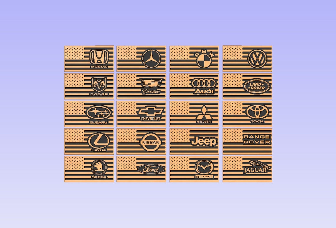 Car Logo DXF Bundle (for CNC or Laser Lightburn Software) - Etsy