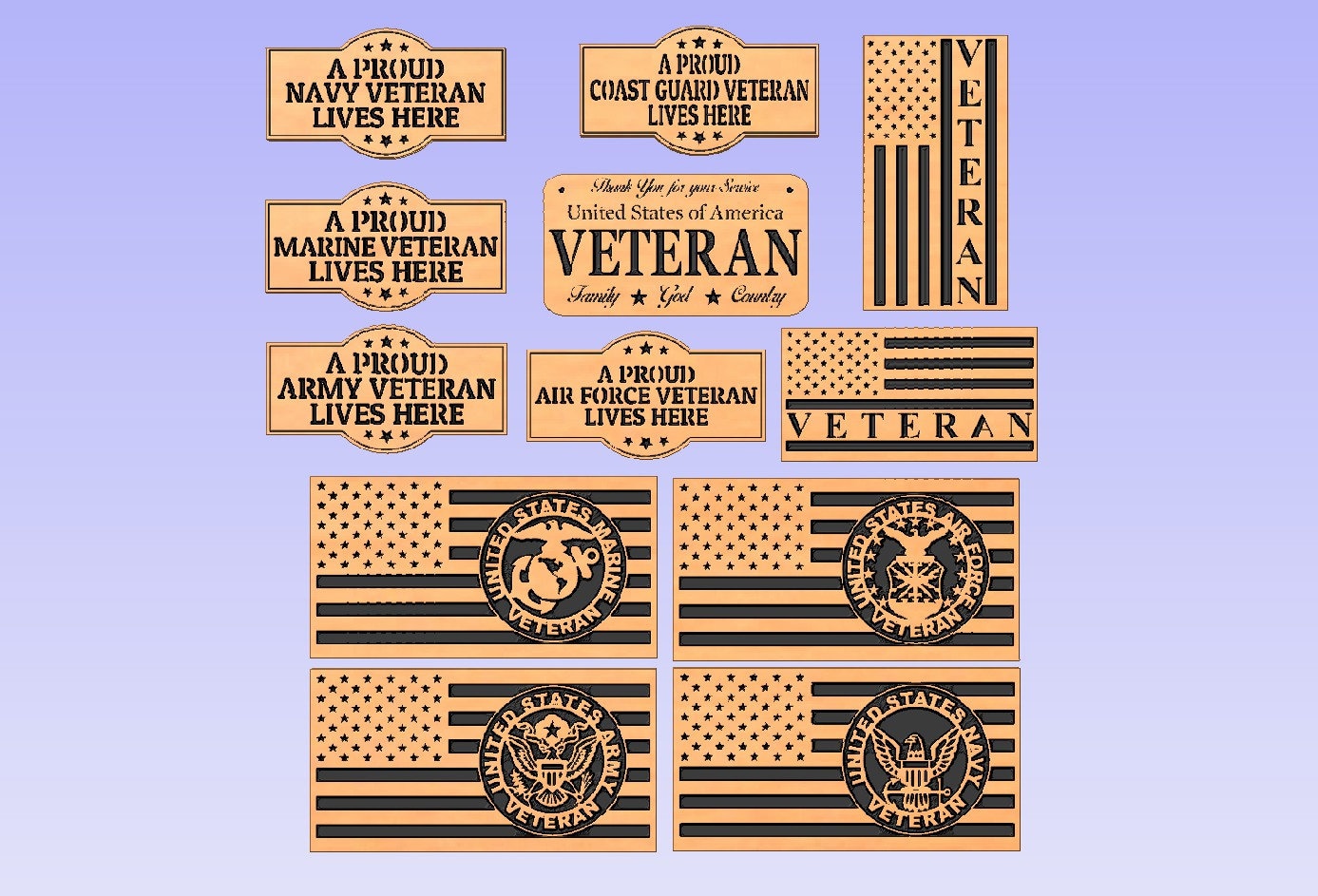 Veteran Bundle Dxf File (cnc Svg File)(for CNC or Laser Lightburn ...