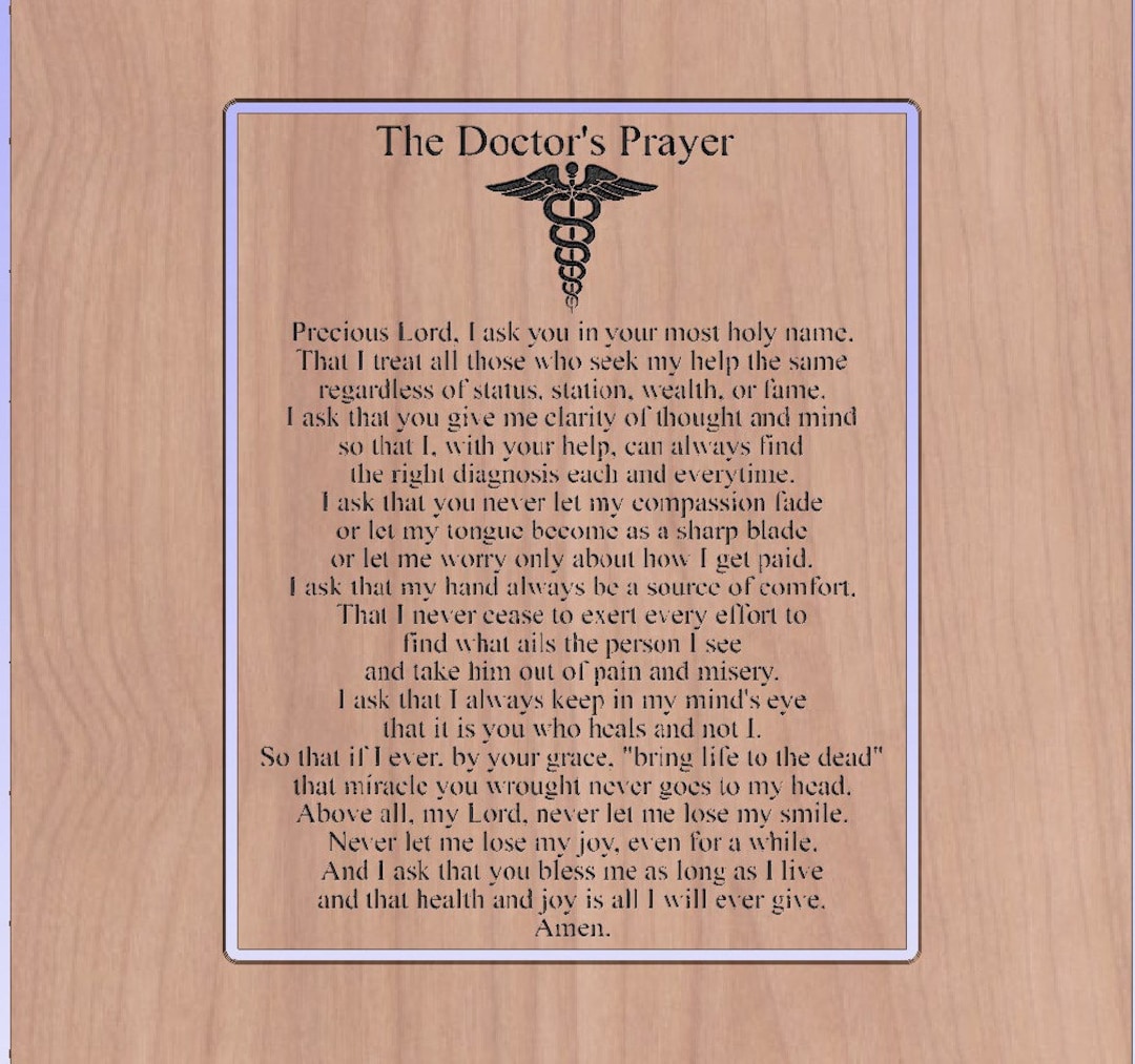 Doctors Prayer Dxf Cnc Laser Cut File - Etsy Australia