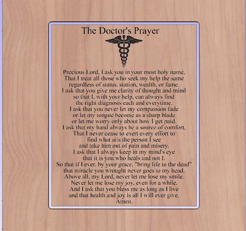 Doctors Prayer Dxf Cnc Laser Cut File - Etsy