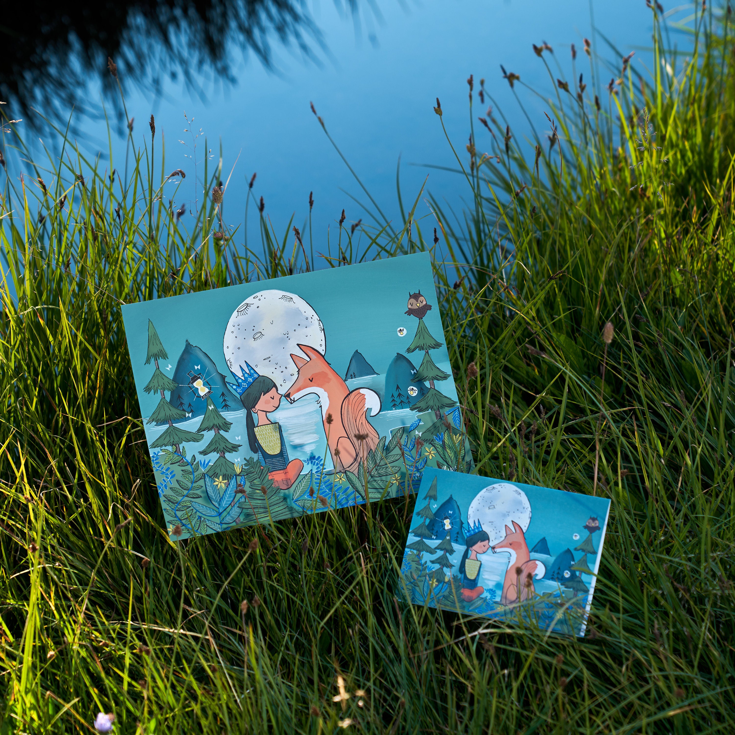 Fine Art Print Fox and Crown Girl rulers of the | Etsy