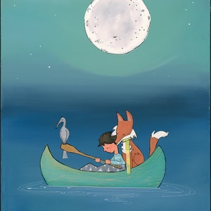 Fine Art Print - "night Canoe" (design 13) - Etsy