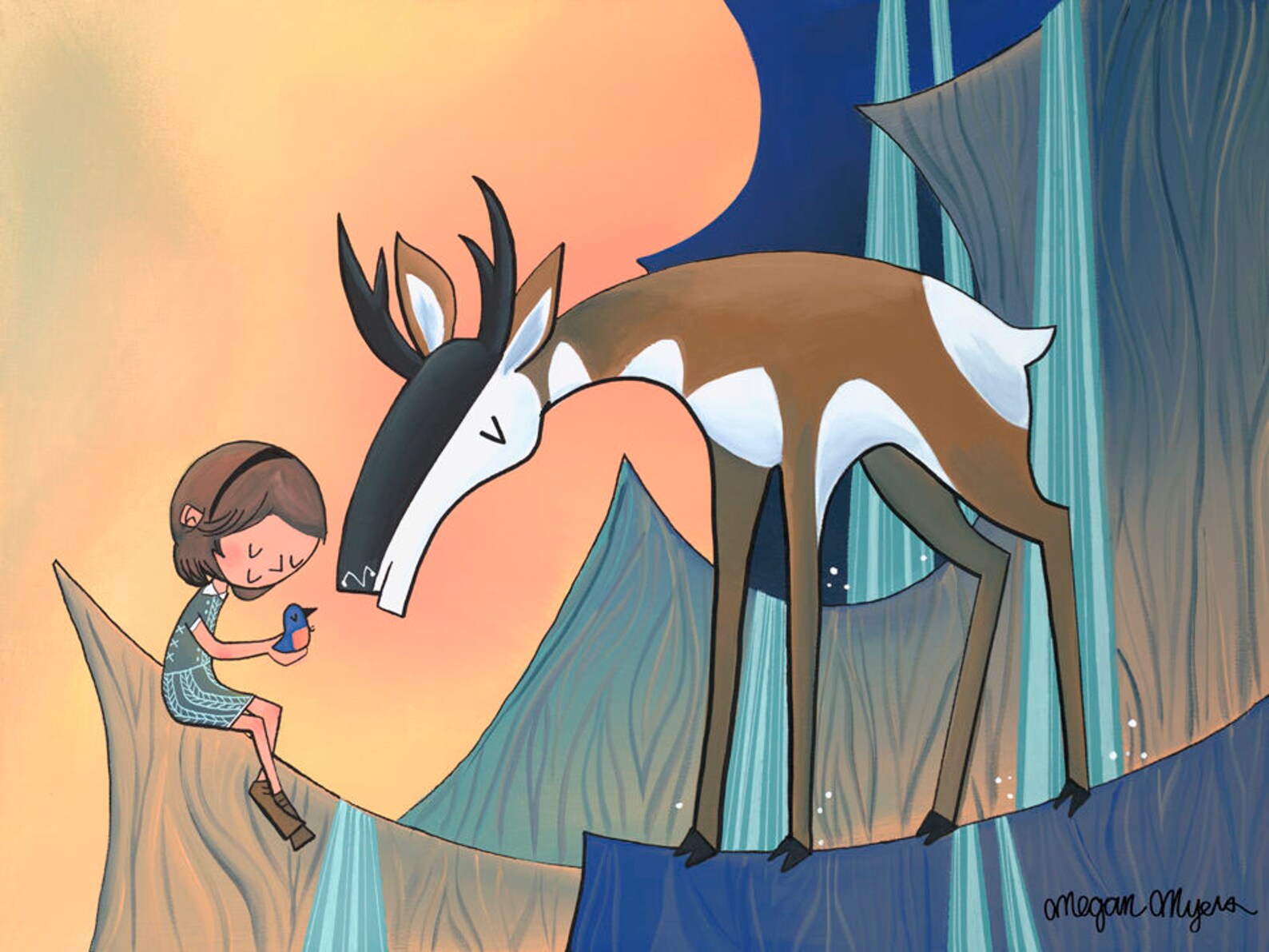 Fine Art Print Pronghorn Antelope and Nature Girl at Smith - Etsy