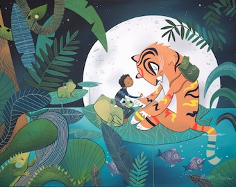 Tiger Full Moon - Etsy