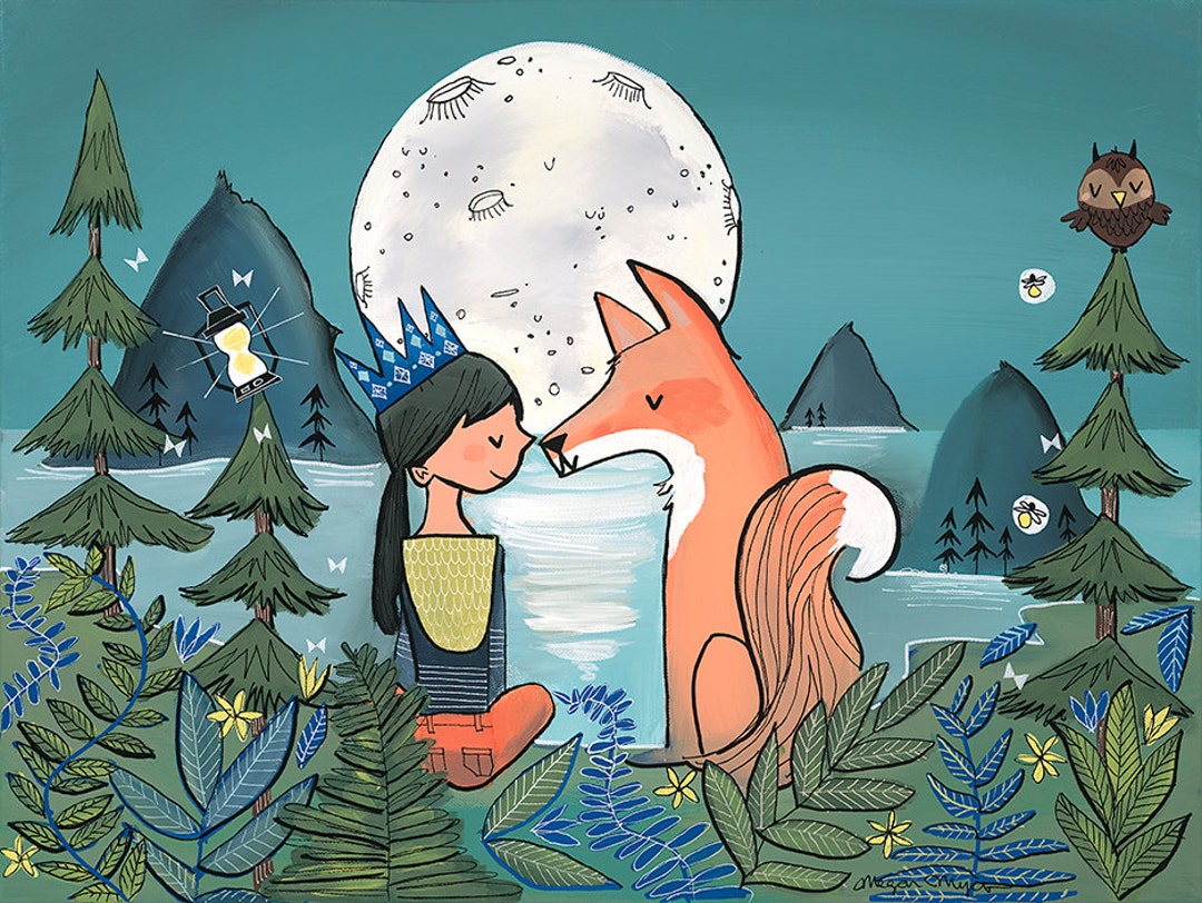 Fine Art Print - Fox and Crown Girl "rulers of the Slender Pines ...