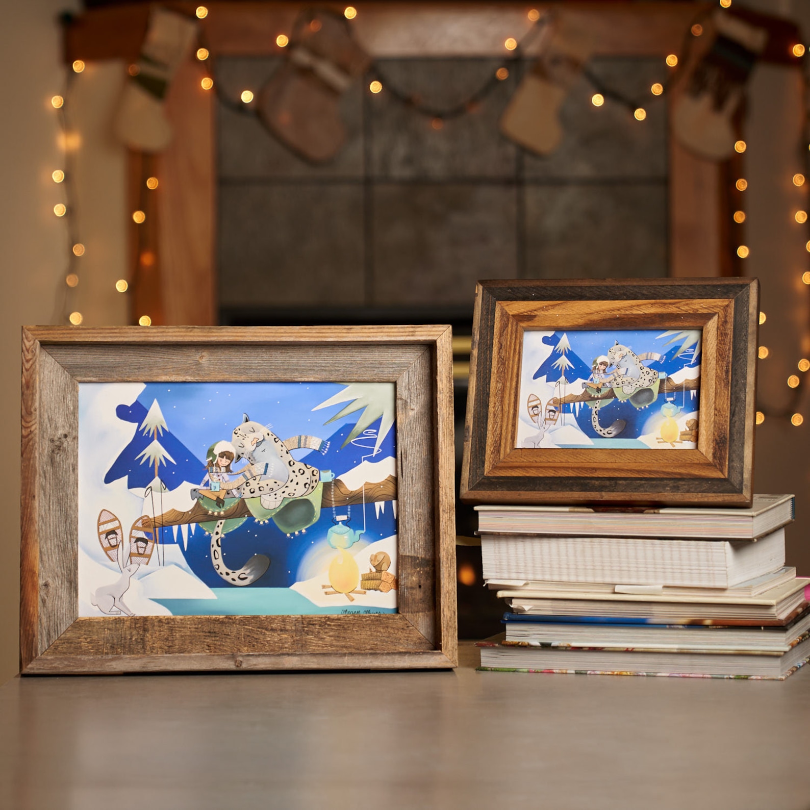 Blank card Greeting card Snow Leopard and Girl Design 62 | Etsy