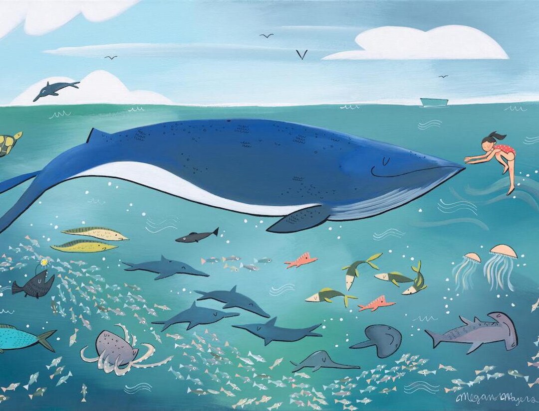 NEW! Fine Art Print - Blue Whale (design 100) - Etsy