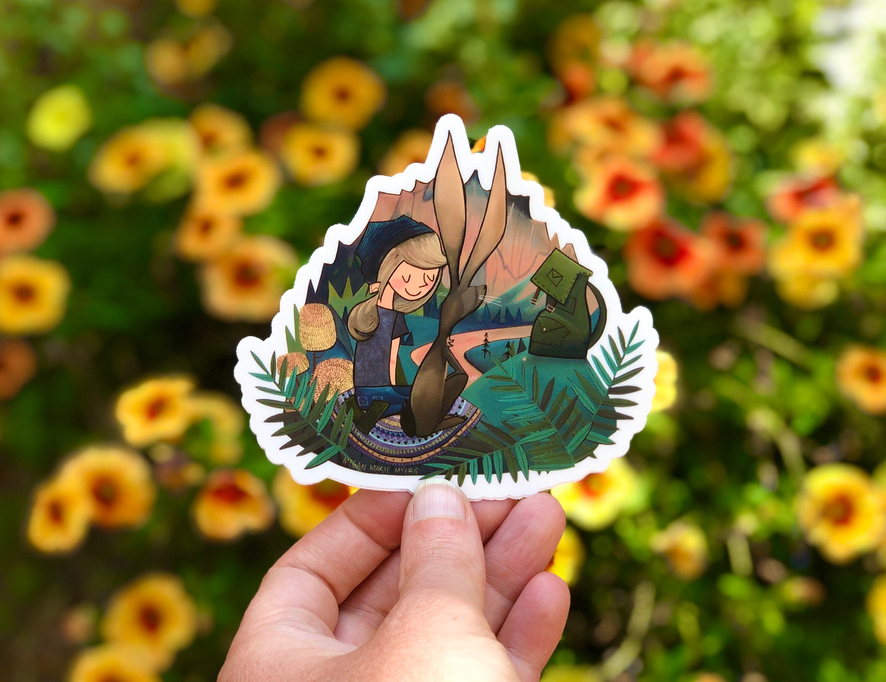 Sticker Smith Rock Girl and Rabbit - Etsy