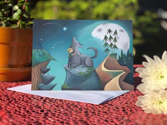 Blank Card Greeting Card Shooting Star design 65 | Etsy