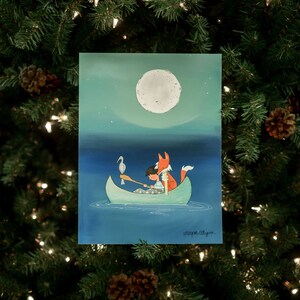 Fine Art Print - "night Canoe" (design 13) - Etsy