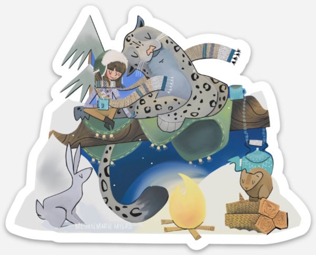 Sticker Snow Leopard - Etsy